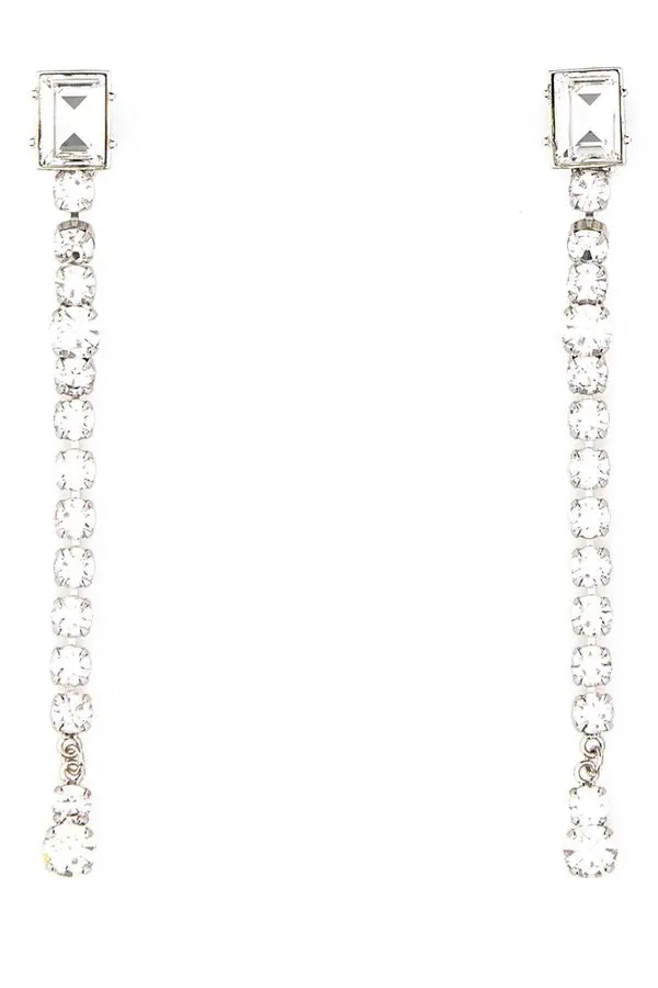 Alessandra Rich Embellished Metal Earrings - Silver