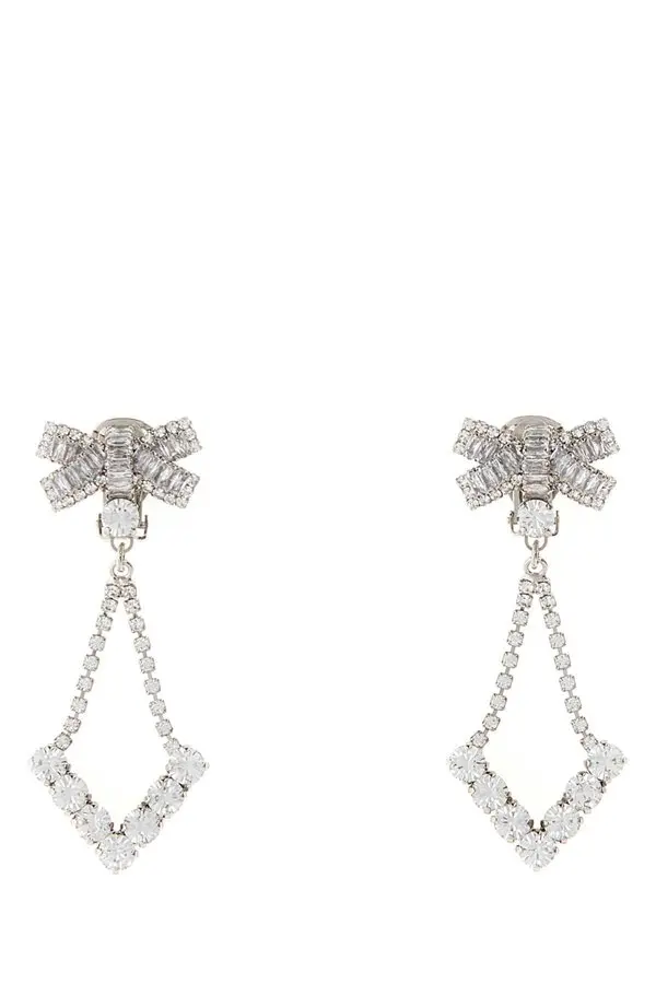 Alessandra Rich Embellished Metal Earrings - Silver