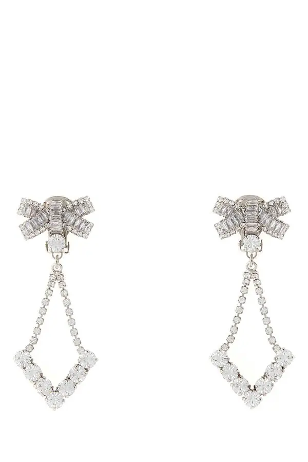 Alessandra Rich Embellished Metal Earrings - Silver