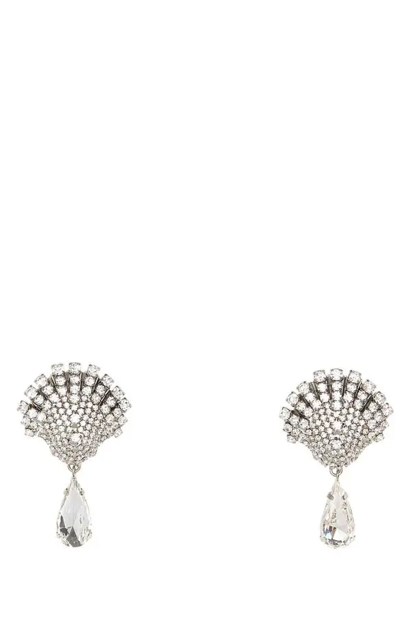 Alessandra Rich Embellished Metal Earrings - Silver