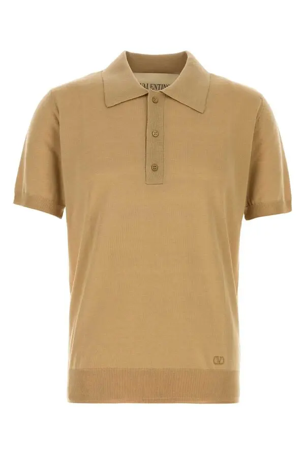 Valentino Garavani Camel Wool Polo Shirt