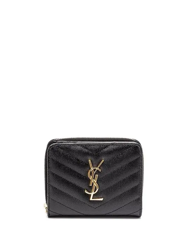 Saint Laurent Cassandre Matelassé` Compact Zip Around Wallet