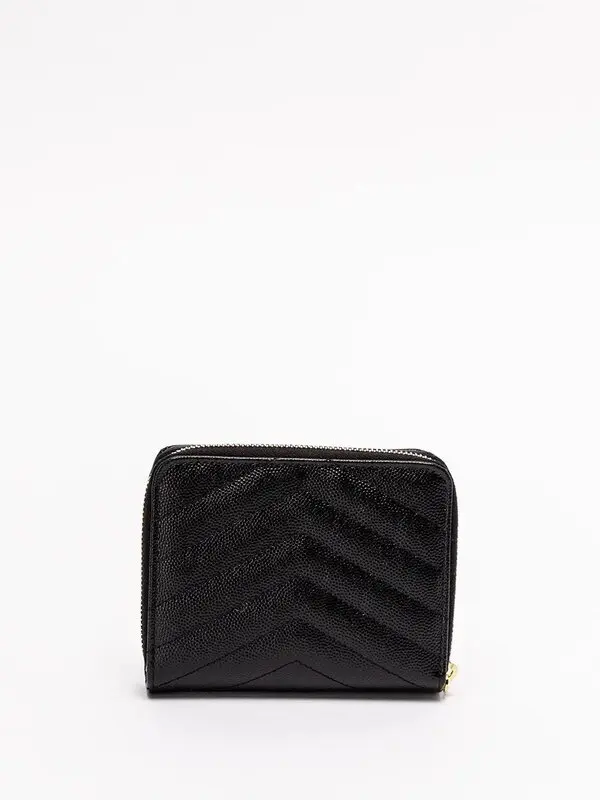 Saint Laurent Cassandre Matelassé` Compact Zip Around Wallet