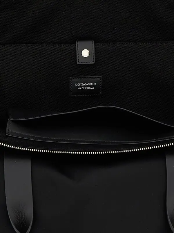 Dolce & Gabbana Media Logo Patch Shopping Bag