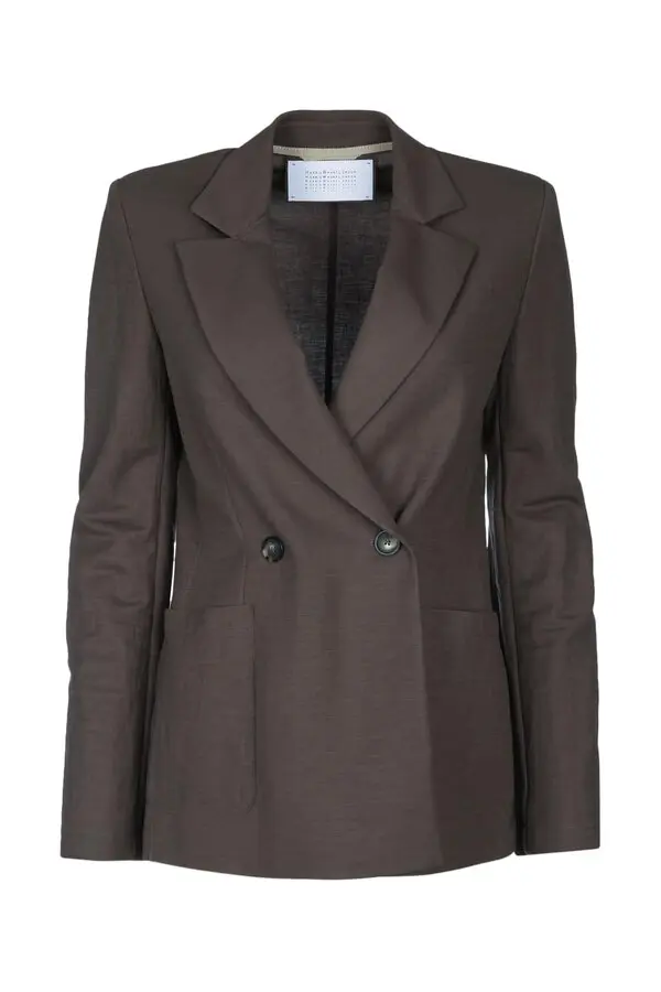 Harris Wharf London Women D.b. Blazer With Shoulder Pads Rayon - Multicolor