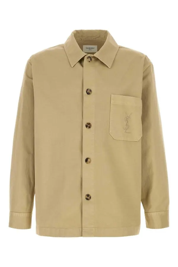 Saint Laurent Beige Cotton Shirt - Brown