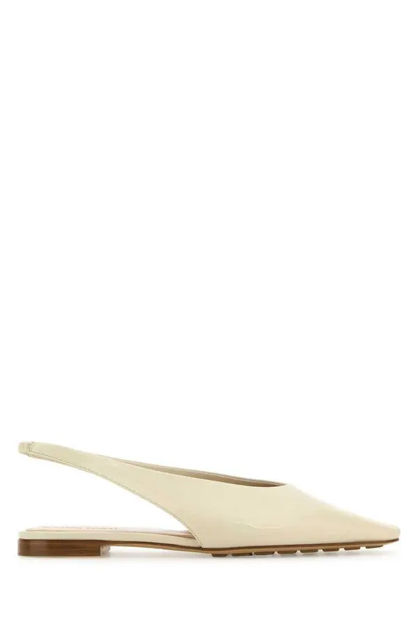 Bottega Veneta Ivory Leather Sofia Ballerinas