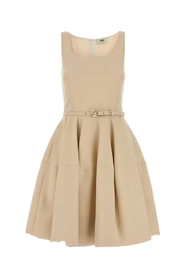 Fendi Cream Wool Blend Dress