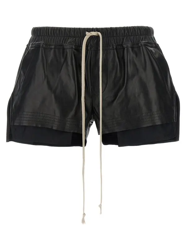 Rick Owens Leather Fog Boxers Shorts - Black