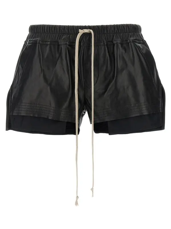 Rick Owens Leather Fog Boxers Shorts - Black