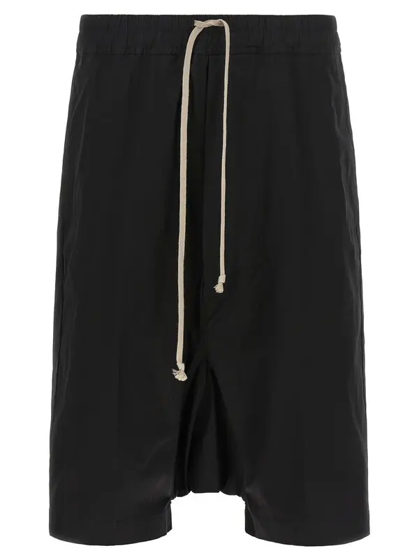 Rick Owens Cotton Poplin Bermuda Shorts - Black