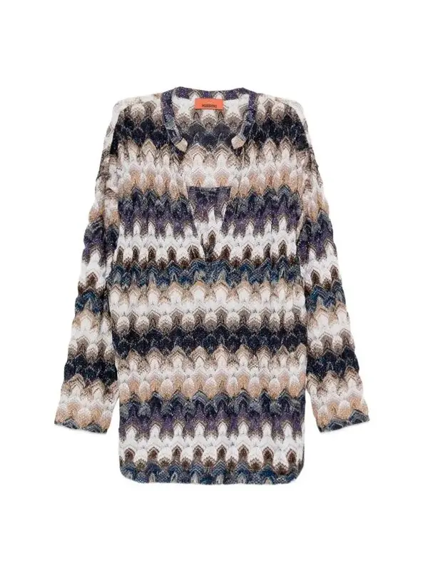 Missoni Chevron Long Sleeve Blouse - Multicolor
