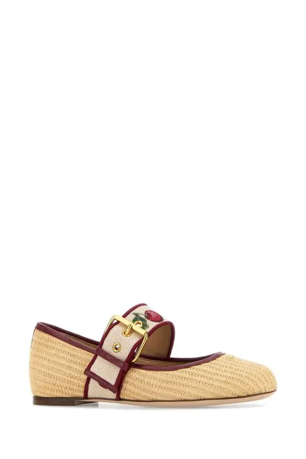 Valentino Garavani Raffia Bribri Ballerinas - Brown