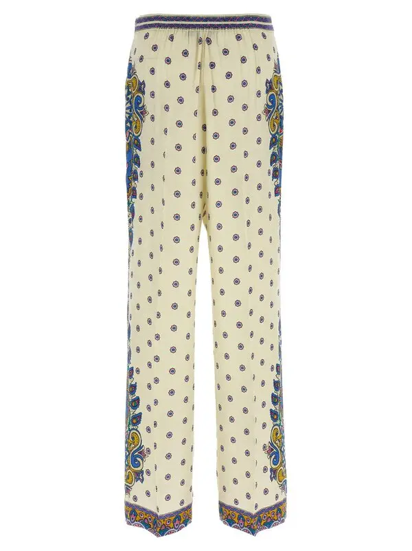 Etro Silk Blend Patterned Palazzo Pants
