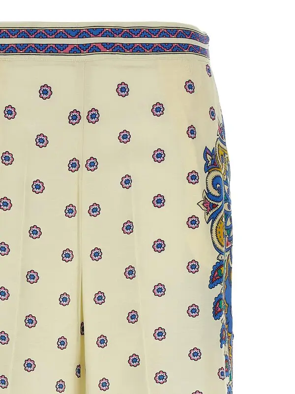 Etro Silk Blend Patterned Palazzo Pants