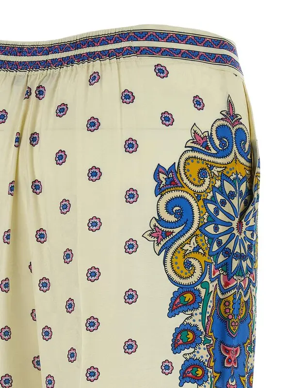 Etro Silk Blend Patterned Palazzo Pants