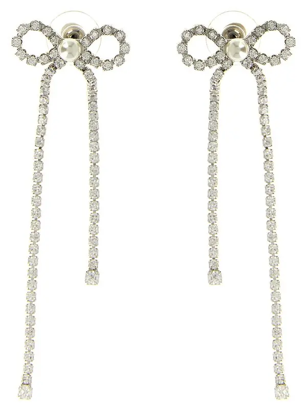 SELF-PORTRAIT Crystal Droplet Bow' Earrings