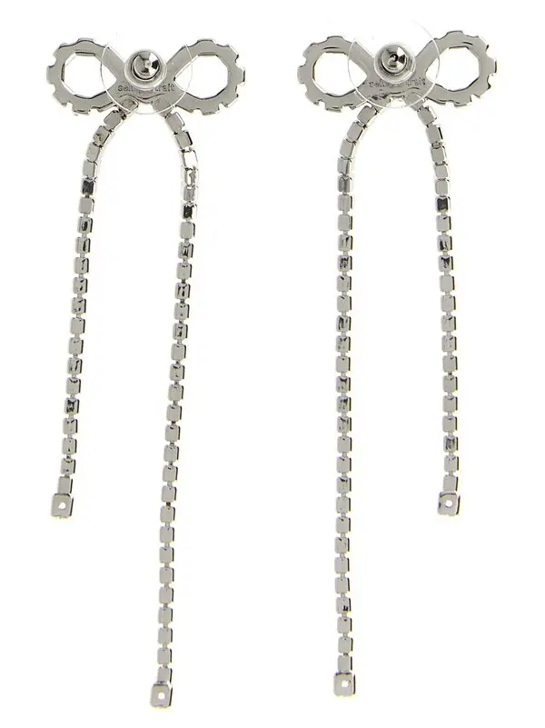 SELF-PORTRAIT Crystal Droplet Bow Earrings