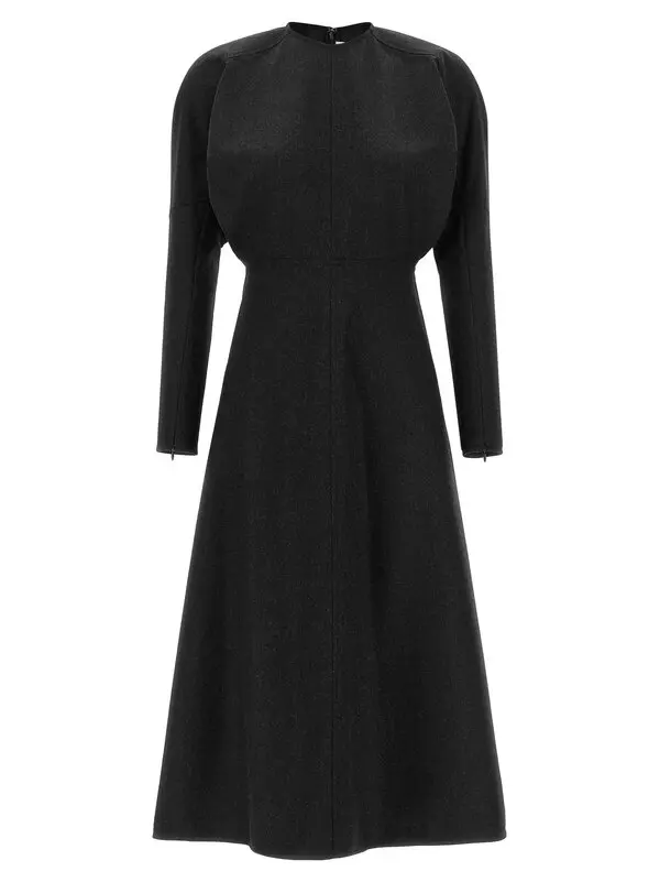 Victoria Beckham Virgin Wool Midi Dress - Gray