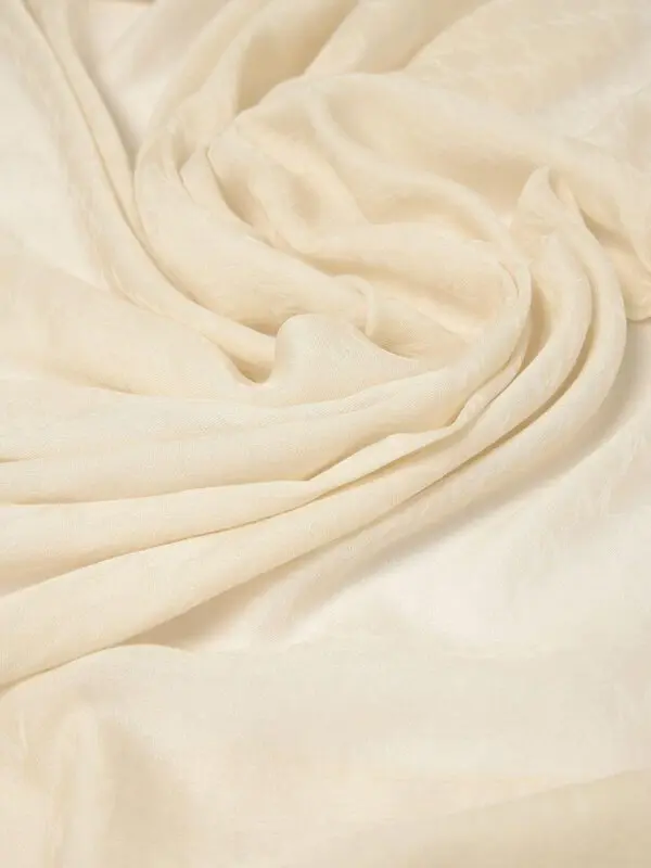 Max Mara Cotton And Wool Scarf With Logo