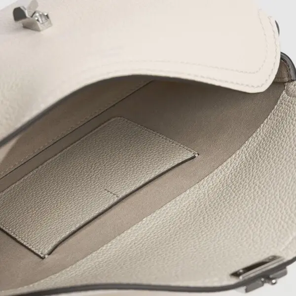 TOTEME T-lock Leather Clutch Bag - White