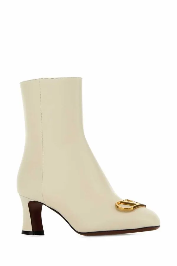 Valentino Garavani Leather Vlogo Signature Ankle Boots - White