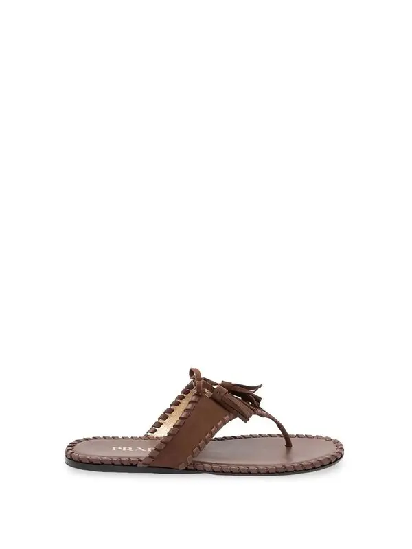 Prada Suede Flat Sandals - Multicolor