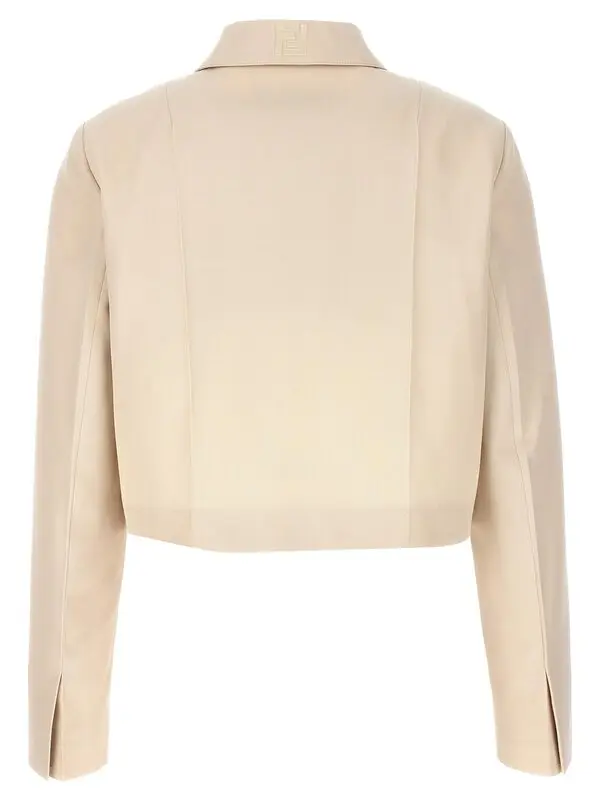 Fendi Tailored Crop Jacket - Cream