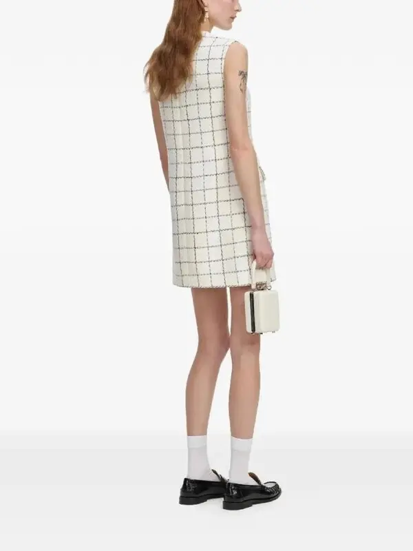 SELF-PORTRAIT Check Boucle Lace Trim Mini Dress - Multicolor
