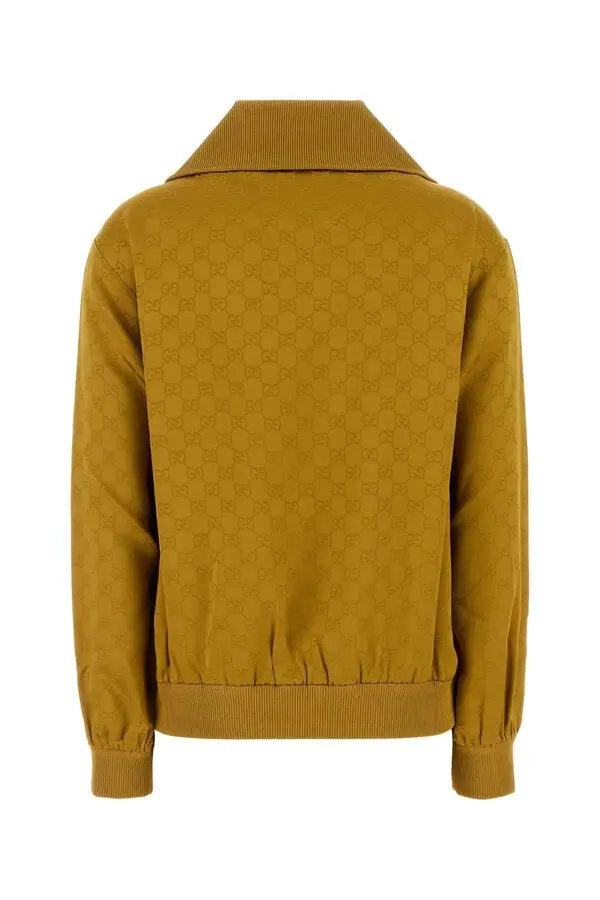 Gucci Viscose Blend Quarter Zip Polo Shirt - Yellow