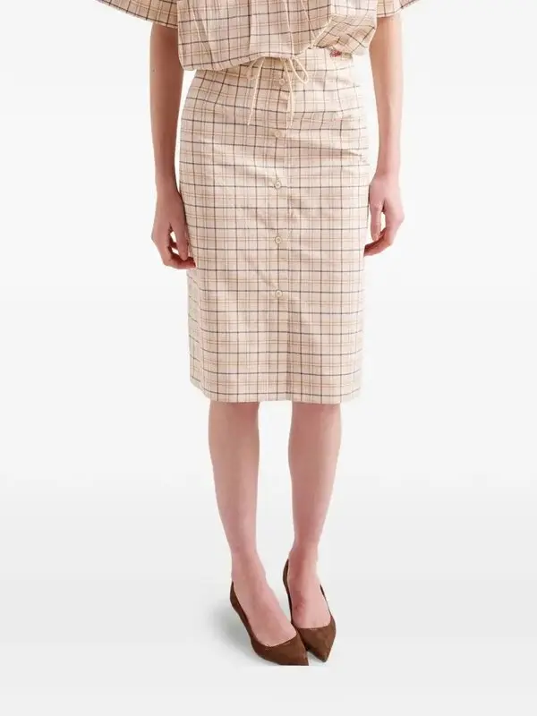 Prada Cotton Pencil Skirt - Multicolor