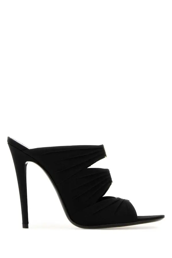 Saint Laurent Fabric Emilie Mules - Black