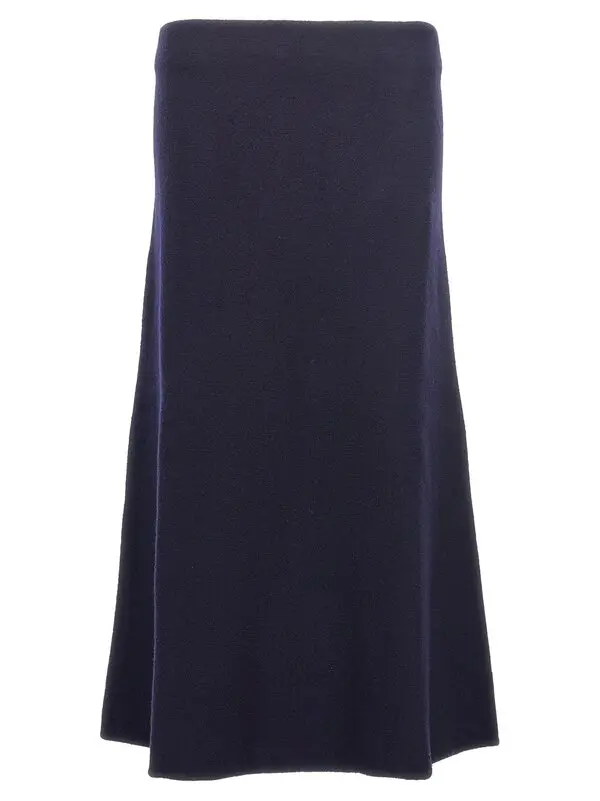 JIL SANDER Long Wool Skirt - Blue