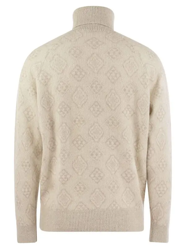 Brunello Cucinelli Geometric Jacquard Turtleneck Sweater