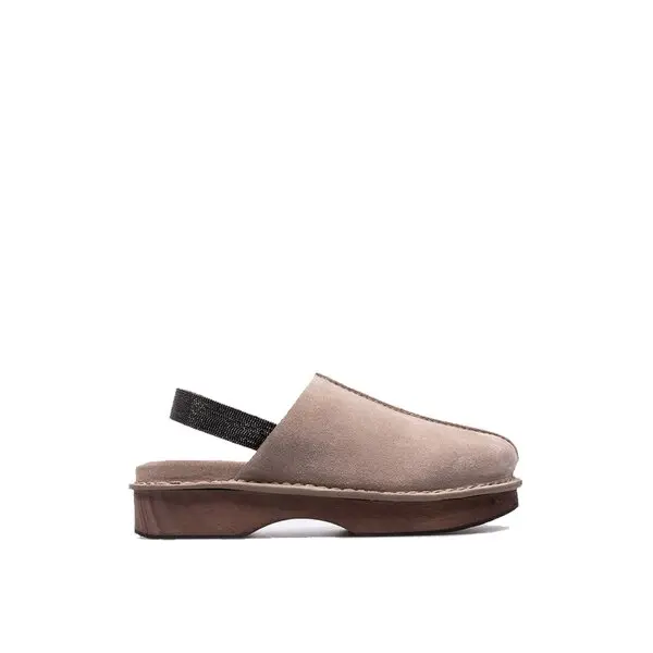 Brunello Cucinelli Suede Clogs Mules