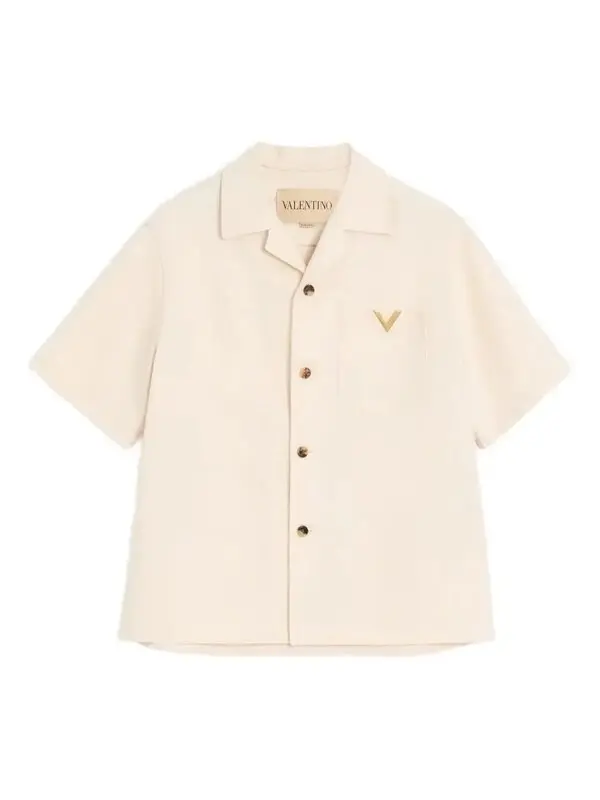 Valentino Garavani Vgold` Denim Short Sleeve Shirt - Multicolor