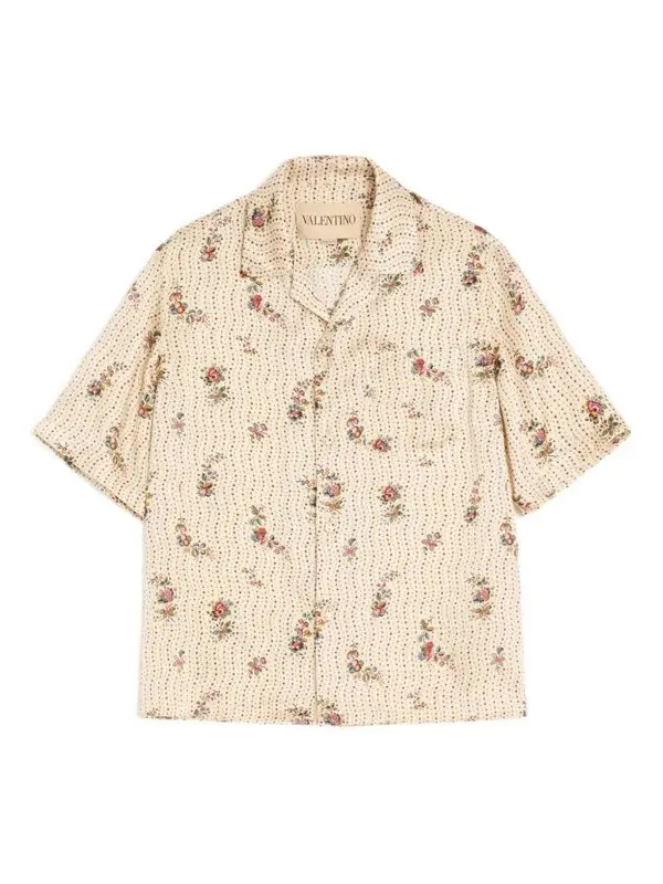 Valentino Garavani Papier Floral` Bowling Shirt