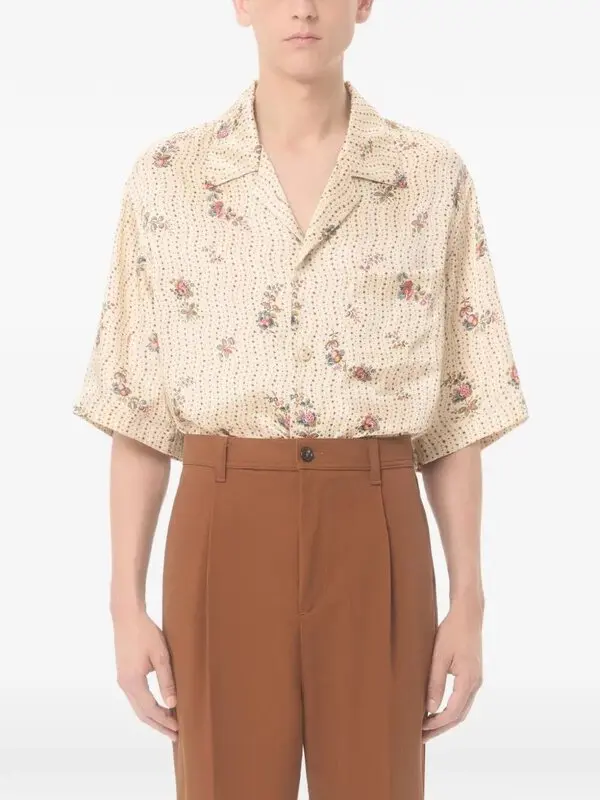 Valentino Garavani Papier Floral` Bowling Shirt