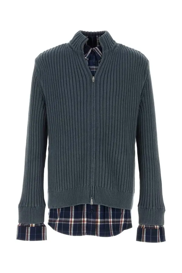 Balenciaga Petrol Blue Cotton Cardigan