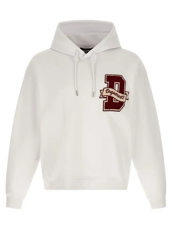 Dsquared2 Logo Patch Hoodie - White