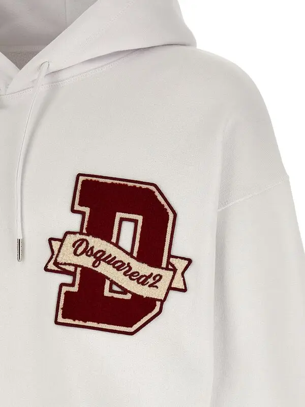Dsquared2 Logo Patch Hoodie - White