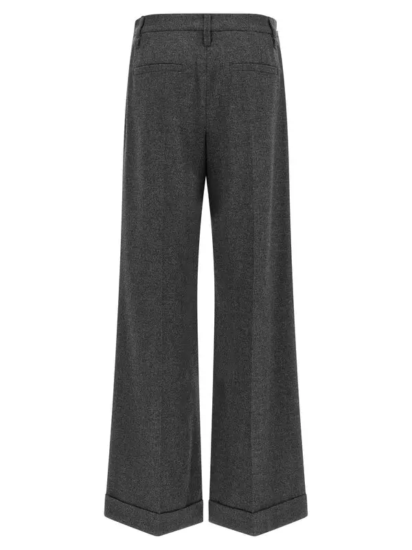 Brunello Cucinelli Virgin Wool And Cashmere Blend Trousers - Gray