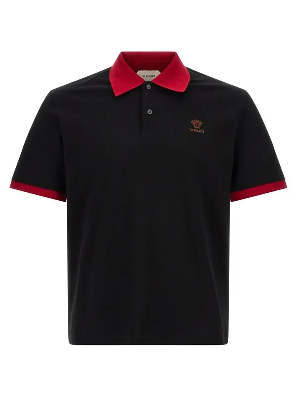 Versace Medusa' Polo Shirt - Black
