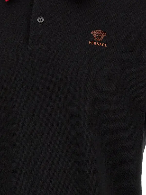 Versace Medusa' Polo Shirt - Black