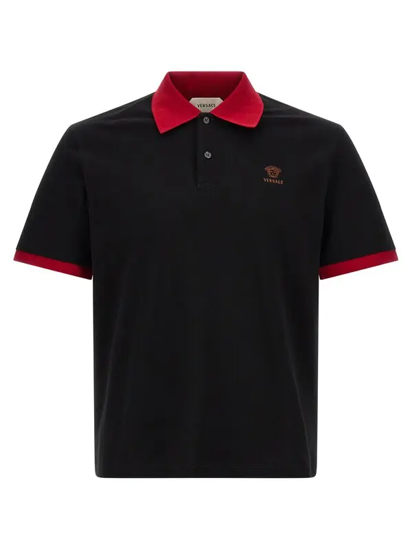 Versace Medusa' Polo Shirt - Black