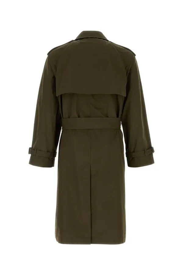 Burberry Olive Cotton Trench Coat