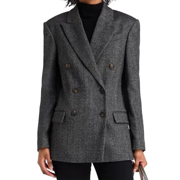 Brunello Cucinelli Herringbone Wool Blazer