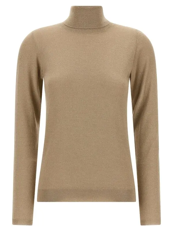 Brunello Cucinelli Sparkling' Turtleneck Sweater - Cream