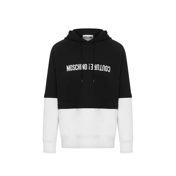 Moschino Cotton Hooded Sweatshirt - Black