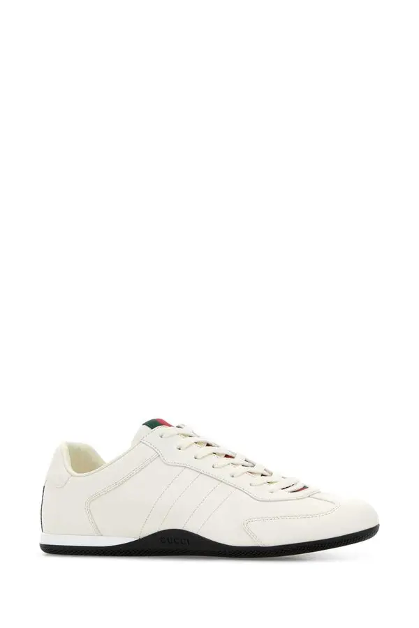 Gucci Leather Shift Sneakers - White